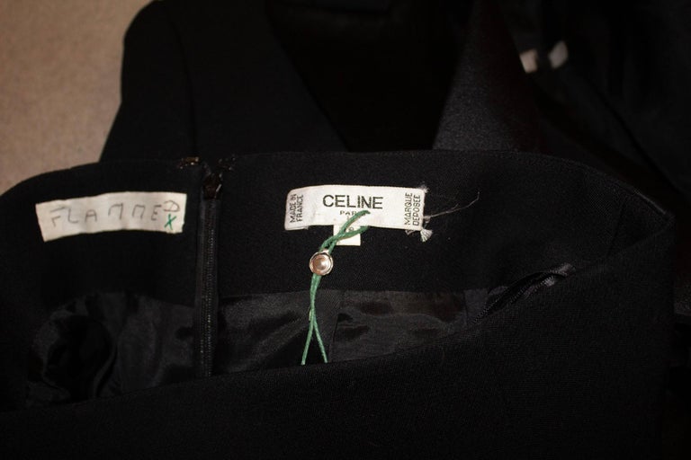 Vintage Celine Tuxedo Dinner Skirt Suit For Sale at 1stDibs