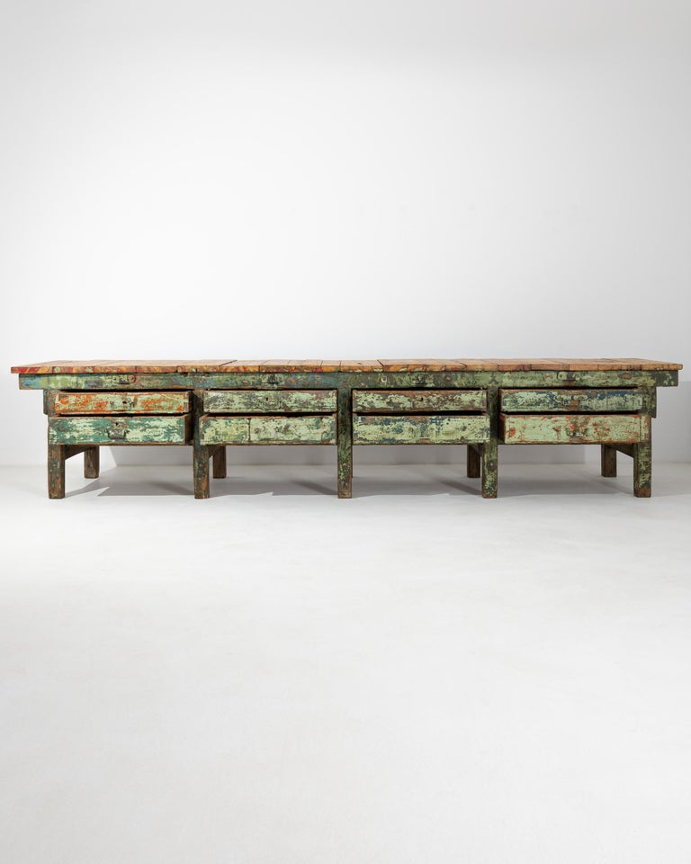 Vintage Central European Large Industrial Work Table at 1stDibs