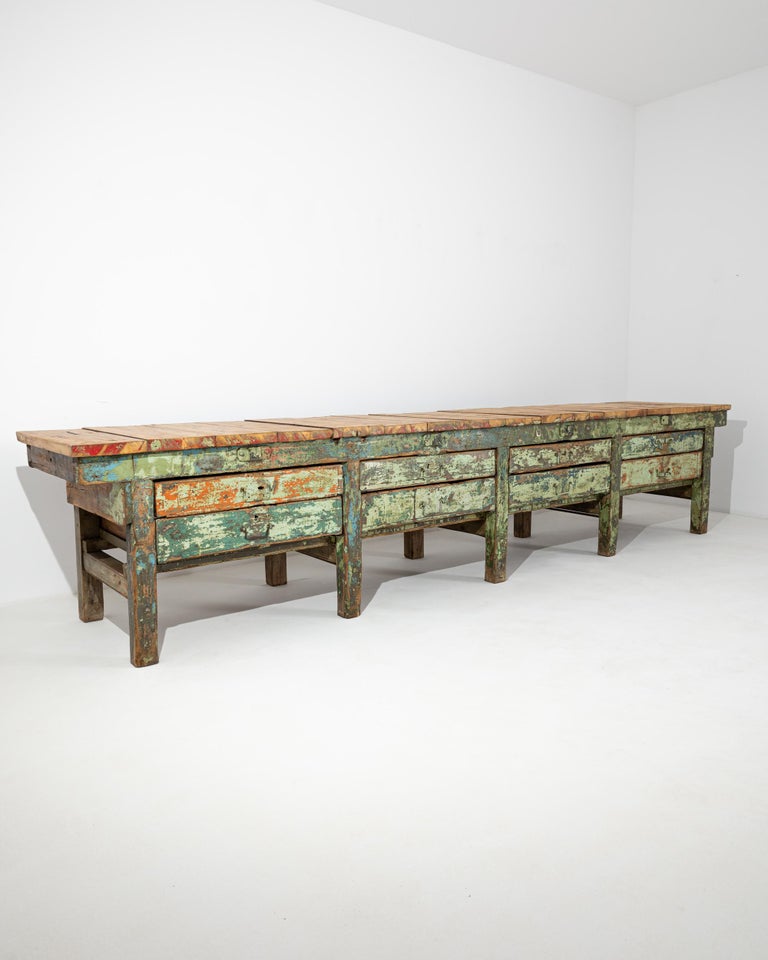 Vintage Central European Large Industrial Work Table at 1stDibs