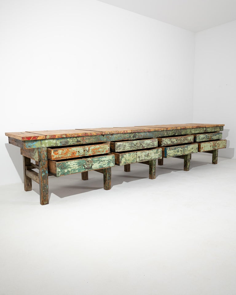 Vintage Central European Large Industrial Work Table at 1stDibs