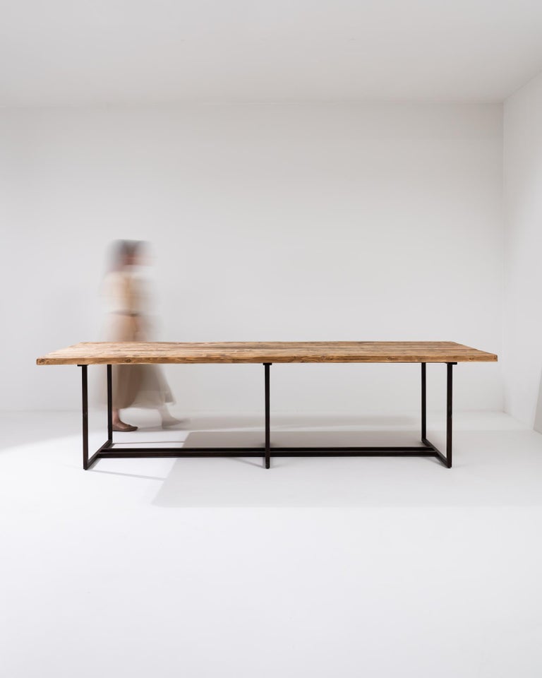 Vintage Central European Wood Top Table For Sale at 1stDibs