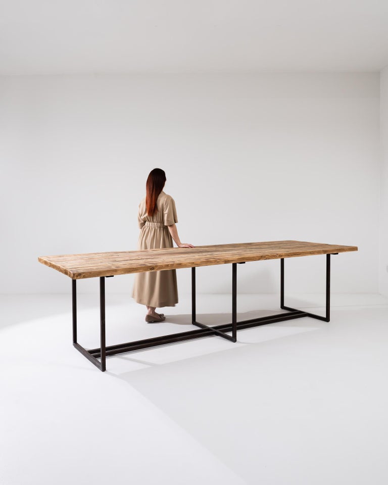 Vintage Central European Wood Top Table For Sale at 1stDibs