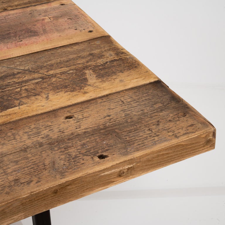 Vintage Central European Wood Top Table For Sale at 1stDibs