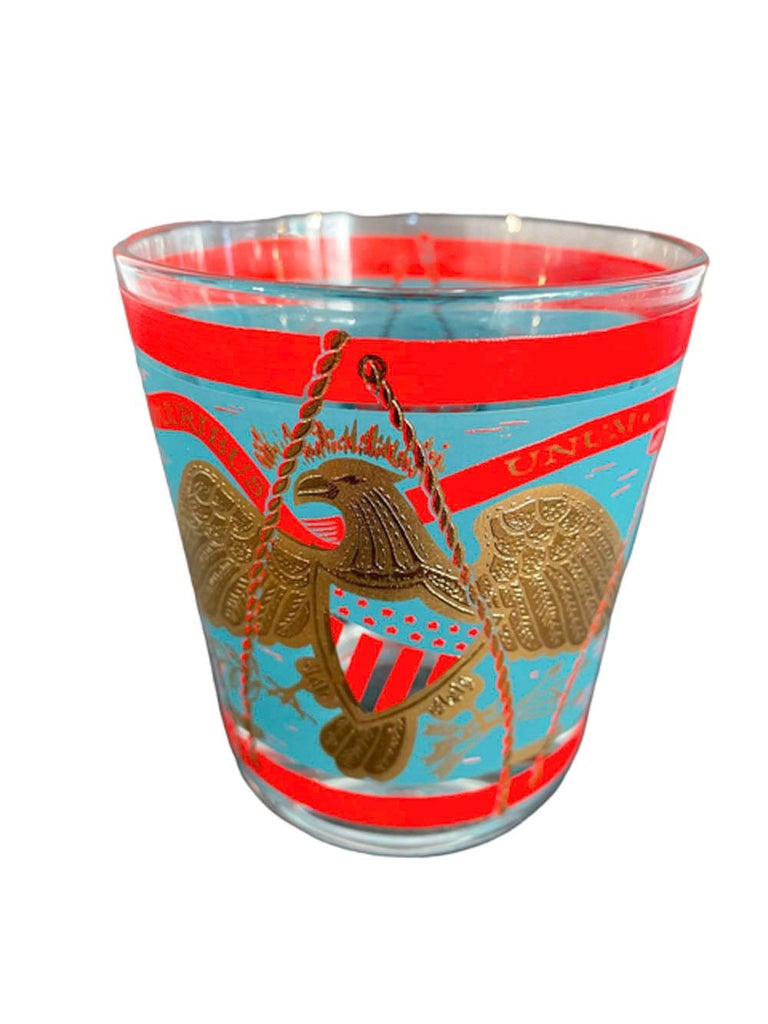 Vintage Cera Glassware "E Pluribus Unum" Regimental Drum Old Fashioned ...