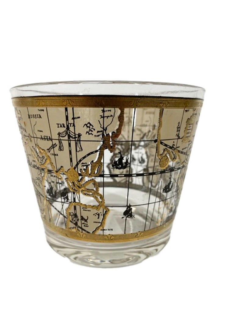 Vintage Cera Glassware Ice Bowl in the Old World Map Pattern For Sale ...