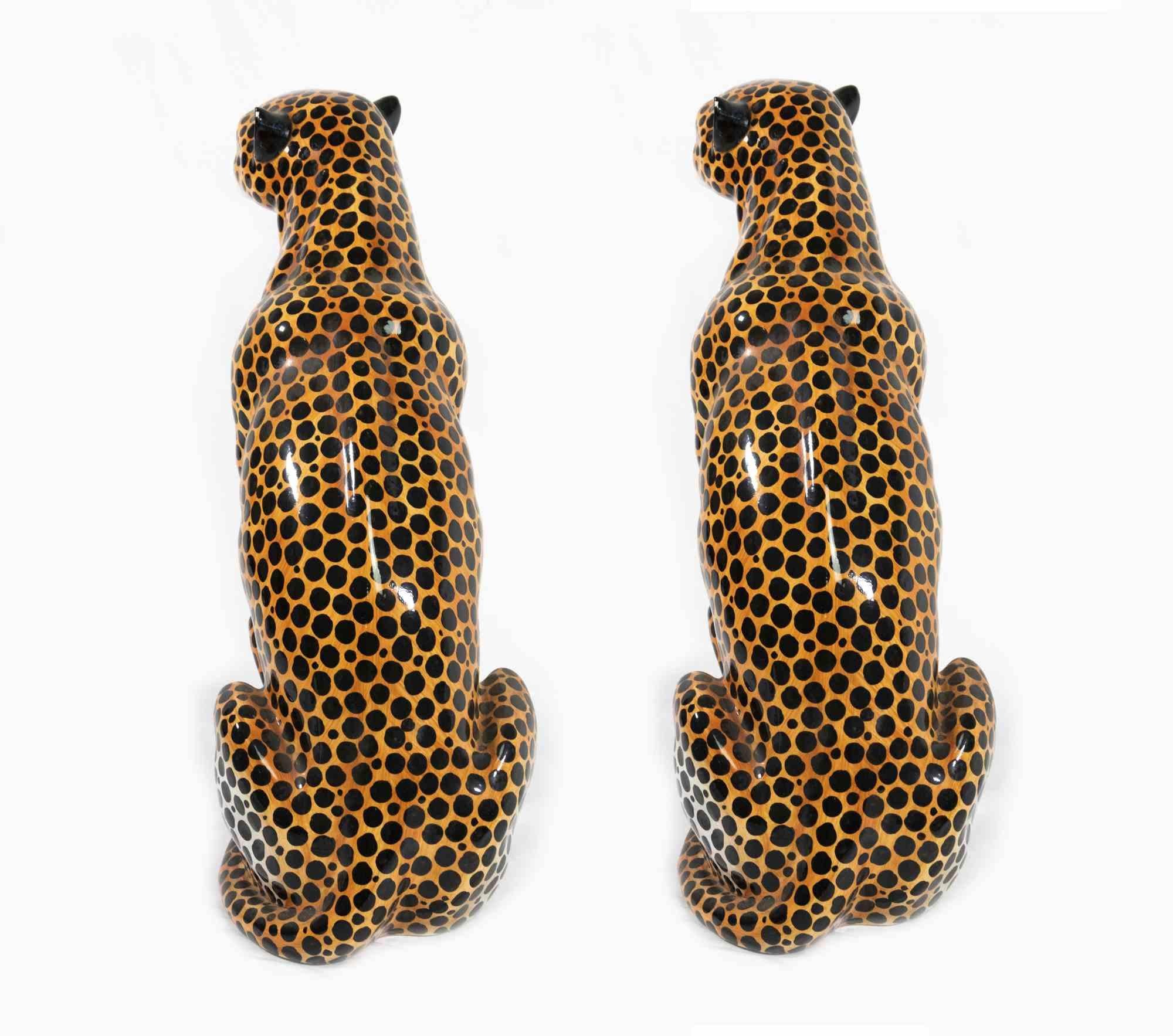 Vintage Ceramic Cheetahs, Mid-20th Century at 1stDibs