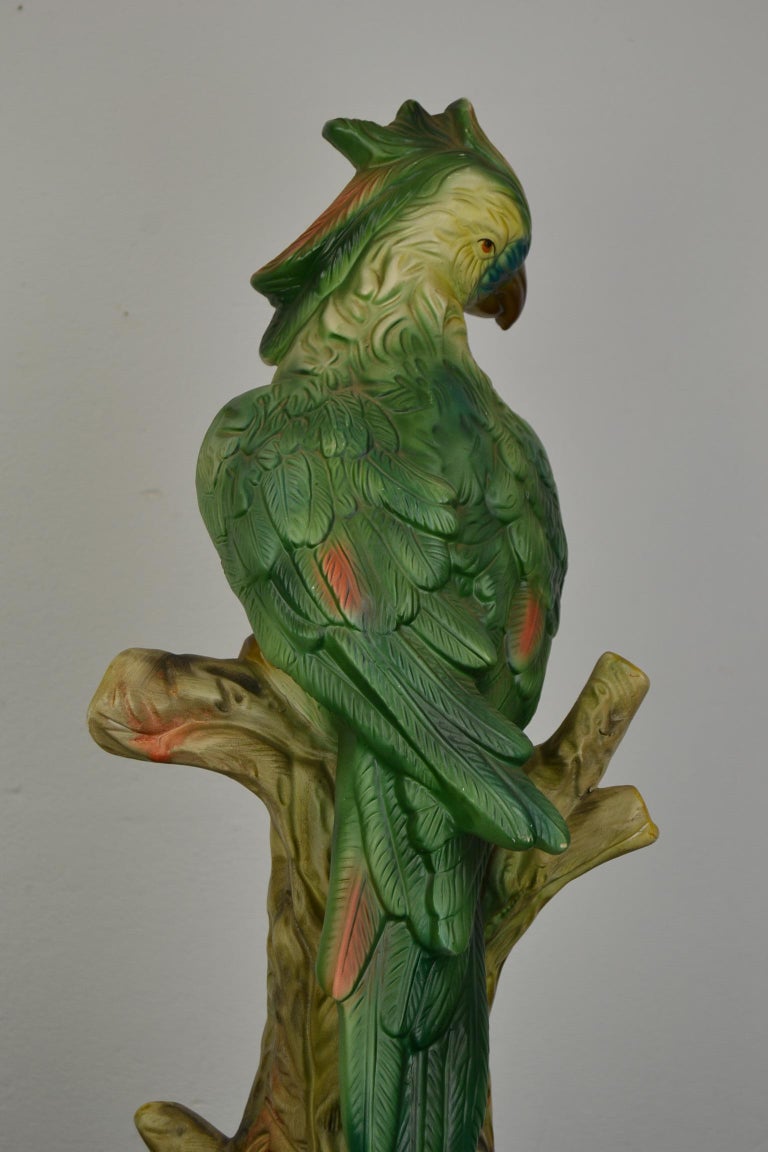 Vintage Ceramic Cockatoo Sculpture For Sale at 1stDibs