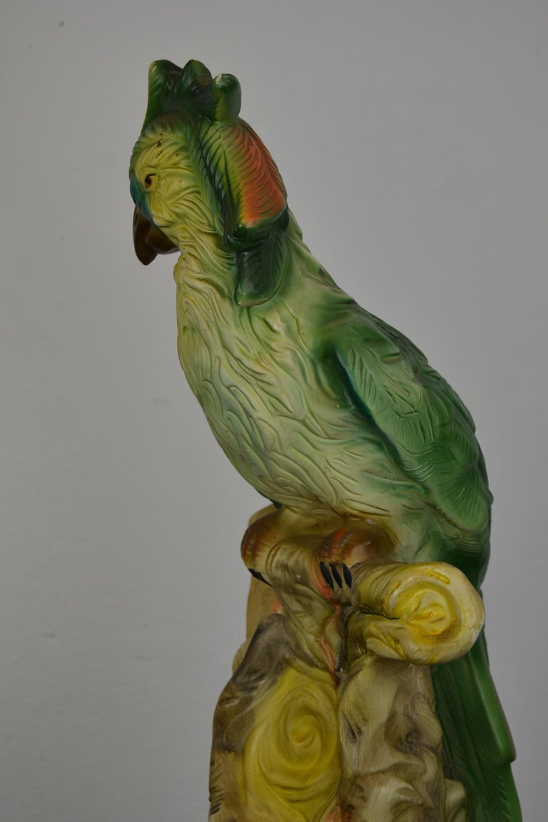 Vintage Ceramic Cockatoo Sculpture For Sale at 1stDibs