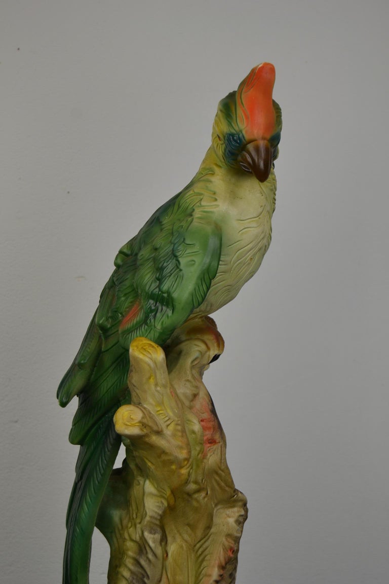 Vintage Ceramic Cockatoo Sculpture For Sale at 1stDibs