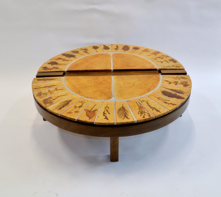 Vintage Ceramic Coffee Table by Roger Capron For Sale at 1stDibs