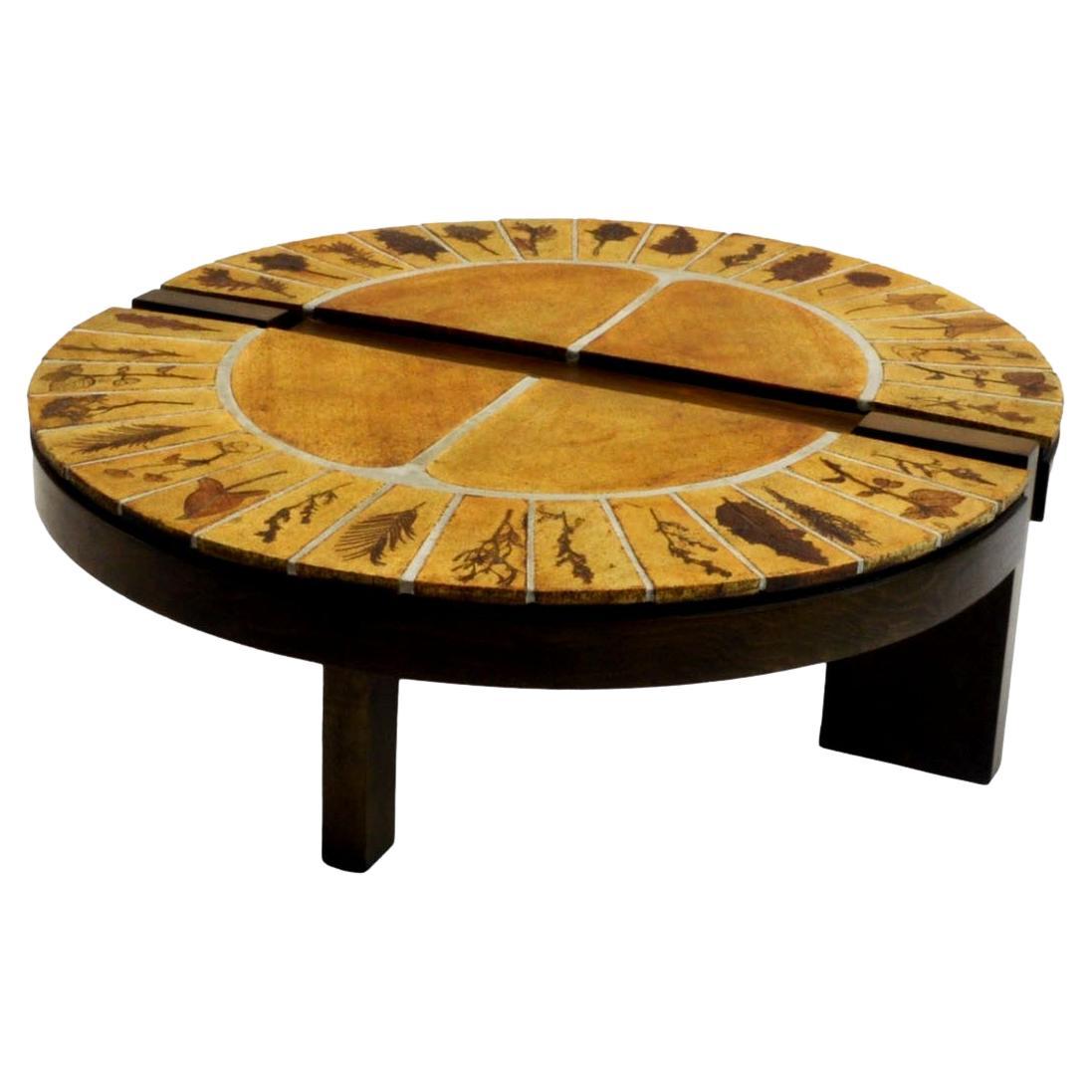 Vintage Ceramic Coffee Table by Roger Capron For Sale at 1stDibs