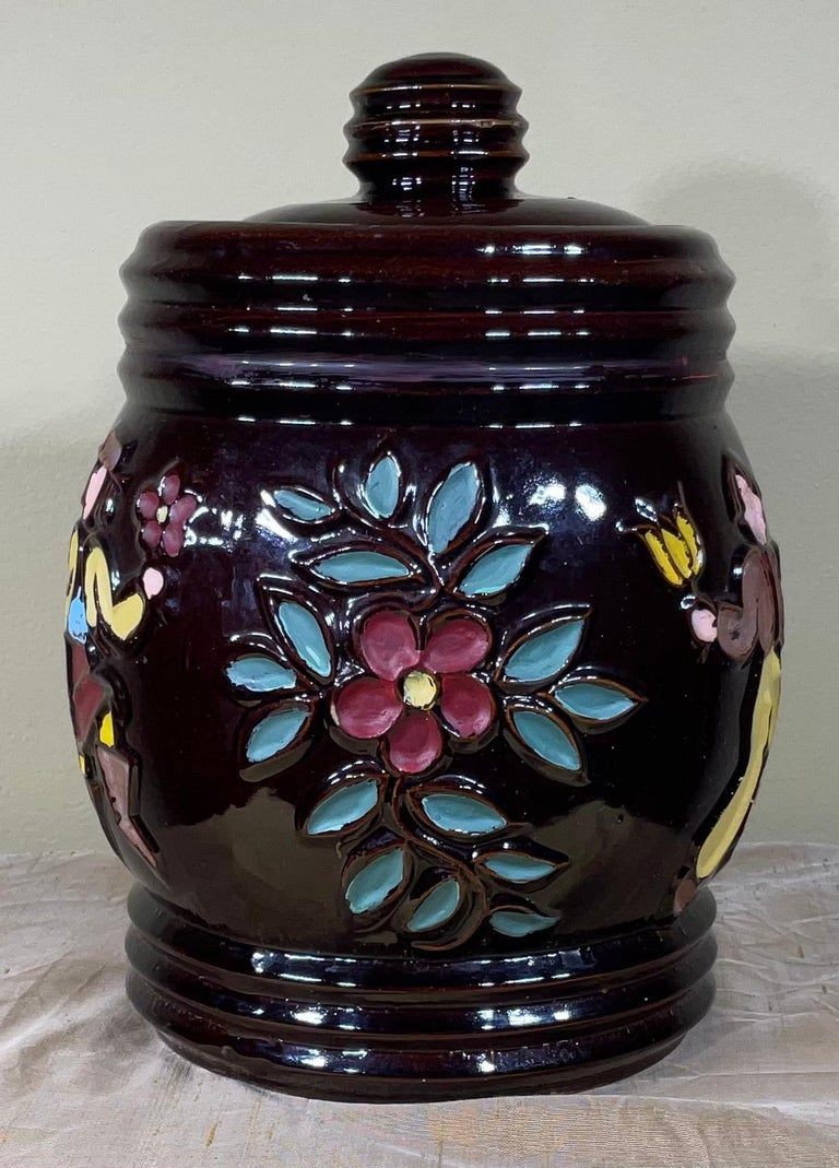 Vintage Ceramic Cookie Jar For Sale at 1stDibs