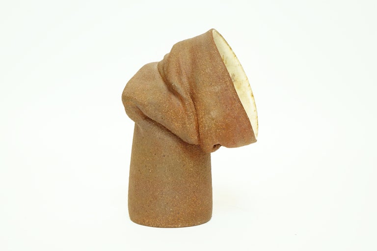 Vintage Ceramic Handcrafted Decorative Crumpled Vase For Sale at 1stDibs