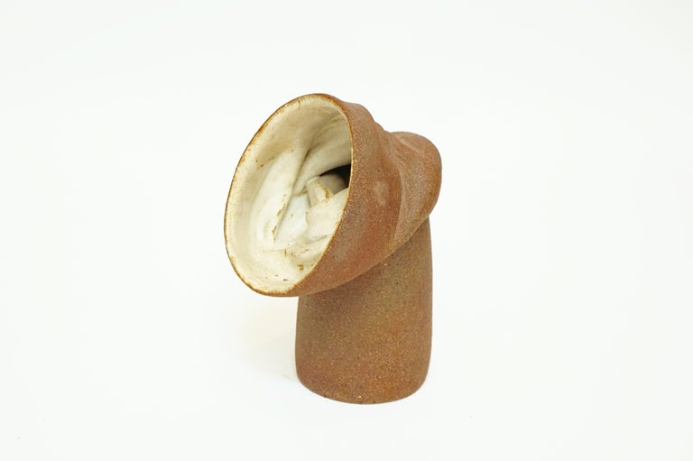 Vintage Ceramic Handcrafted Decorative Crumpled Vase For Sale at 1stDibs