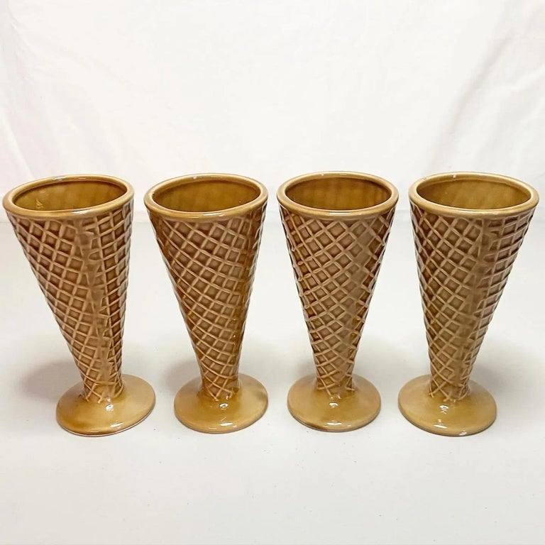 Vintage Ceramic Ice Cream Cones by Betty Utley, Set of 4 For Sale at ...