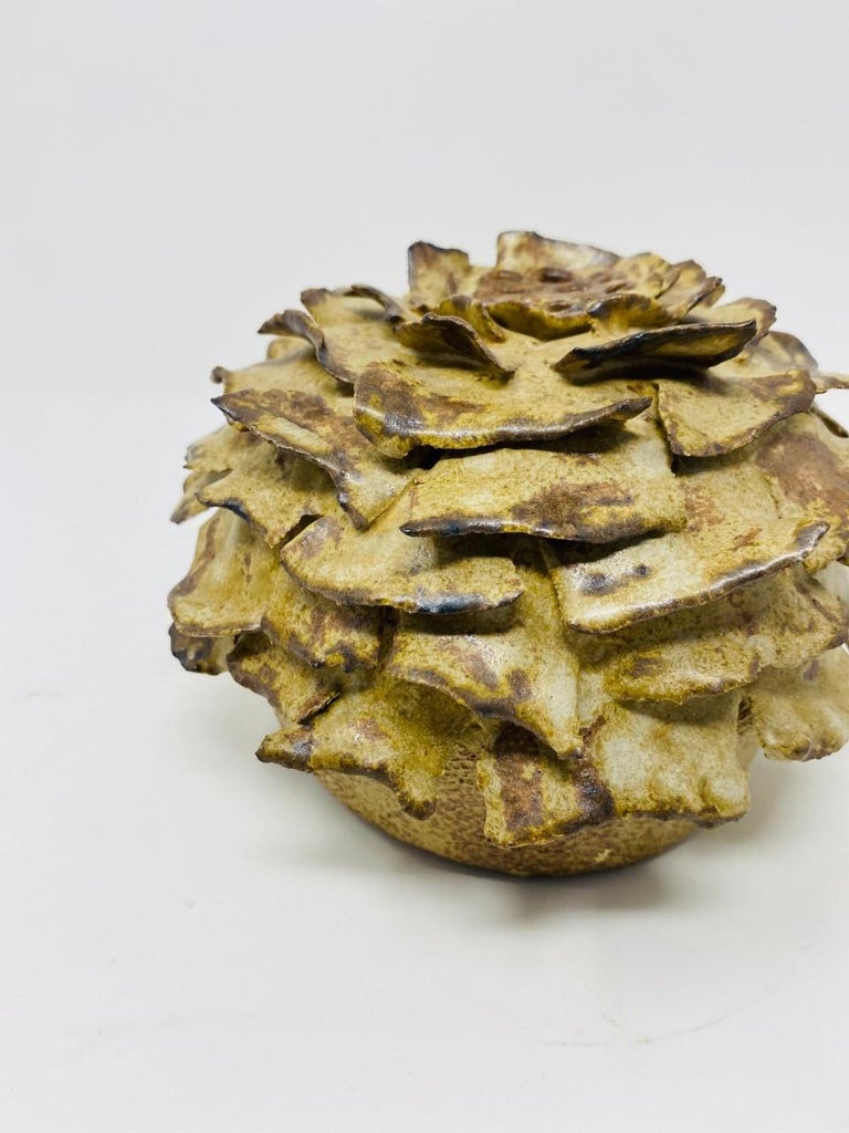 Vintage Ceramic Lotus Sculpture Incense Holder For Sale at 1stDibs