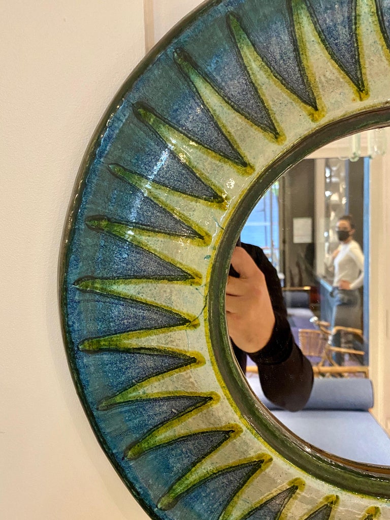 Vintage Ceramic Mirror at 1stDibs
