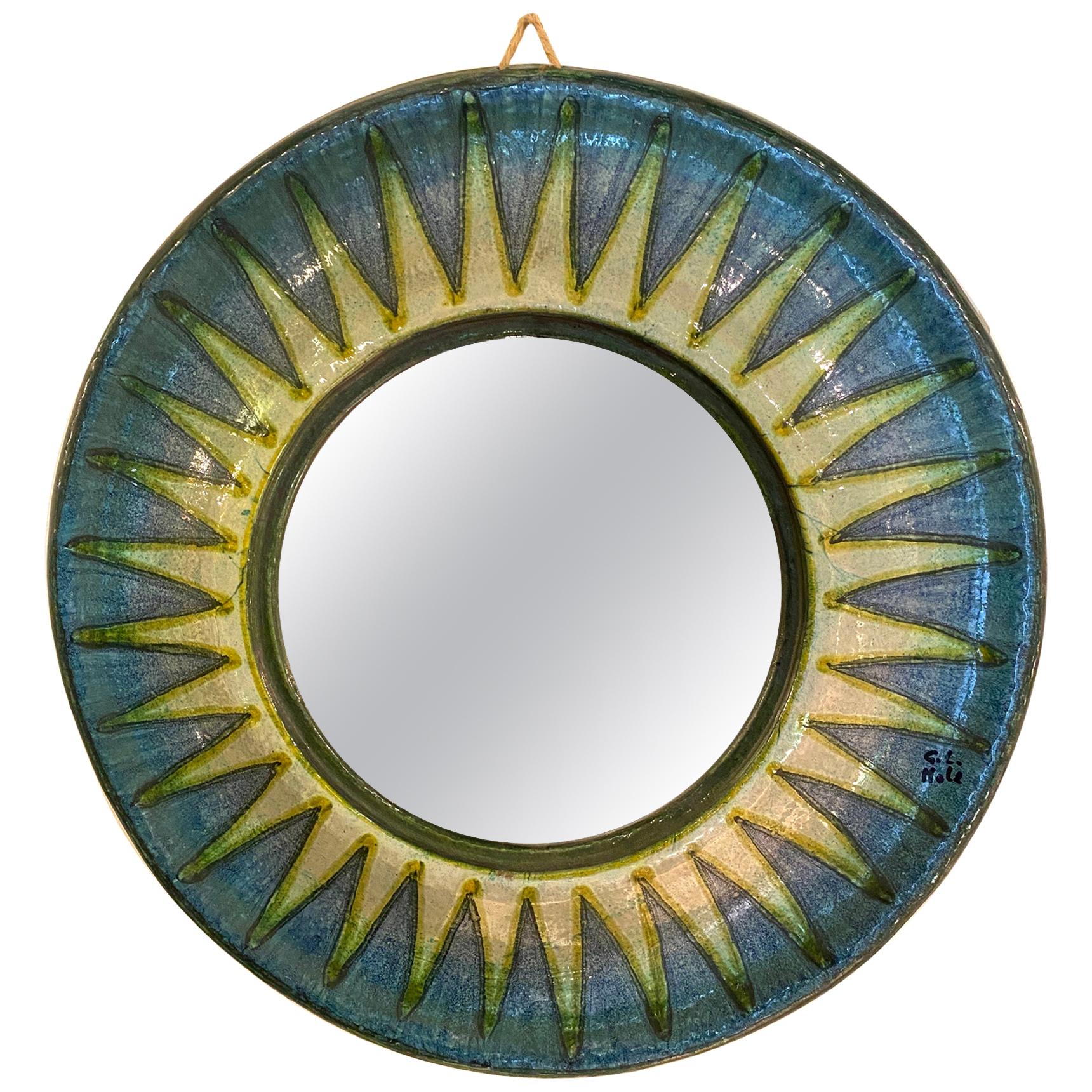 Vintage Ceramic Mirror at 1stDibs