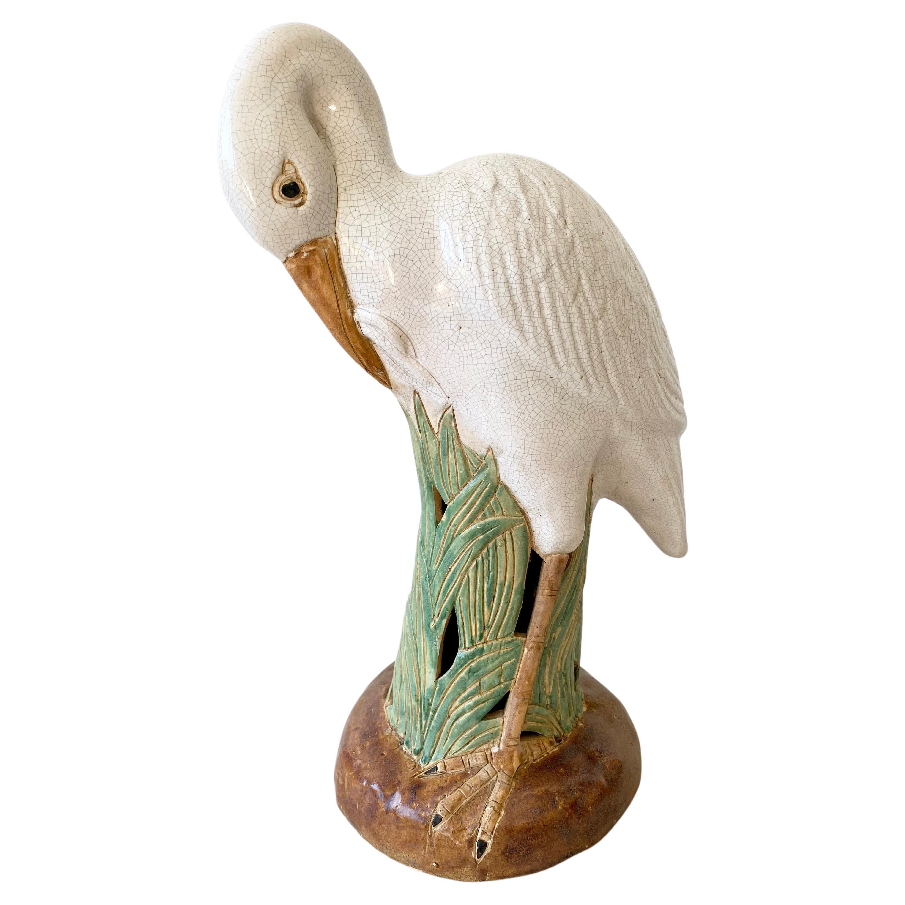 Vintage ceramic stork For Sale at 1stDibs