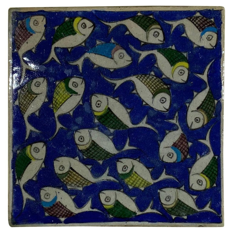 Vintage Ceramic Tile Wall Hanging at 1stDibs