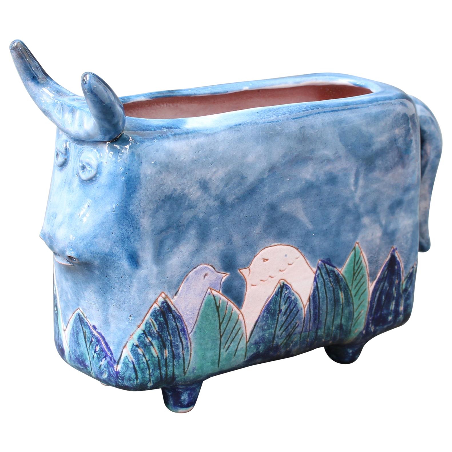 Midcentury French Ceramic Vase by Les Freres Cloutier For Sale at 1stDibs