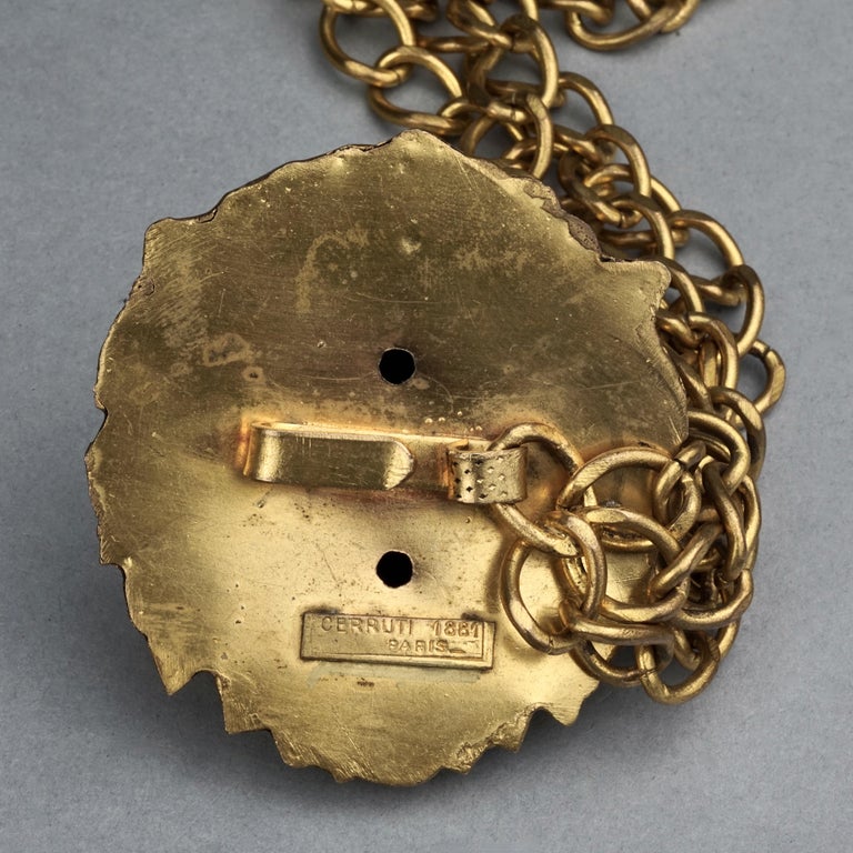 Vintage CERRUTI 1881 PARIS by Roger SCEMAMA Lion Head Multi Chain Belt ...