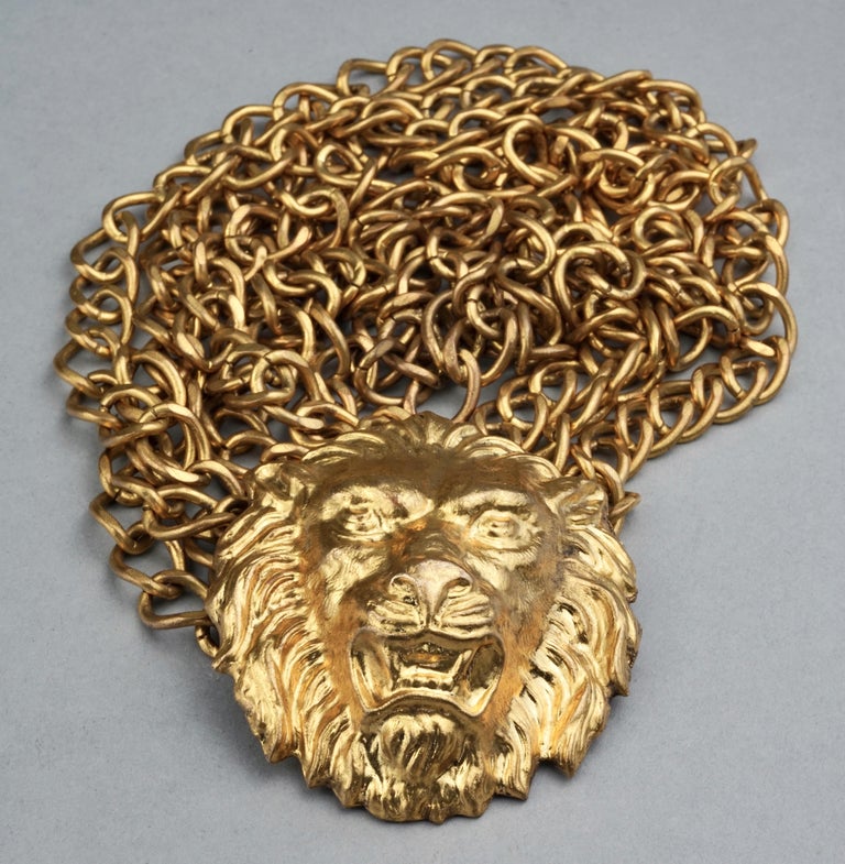 Vintage CERRUTI 1881 PARIS by Roger SCEMAMA Lion Head Multi Chain Belt ...