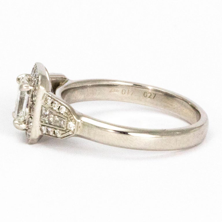 Vintage Certified F Color Phoenix Cut Diamond and Platinum Cluster Ring ...