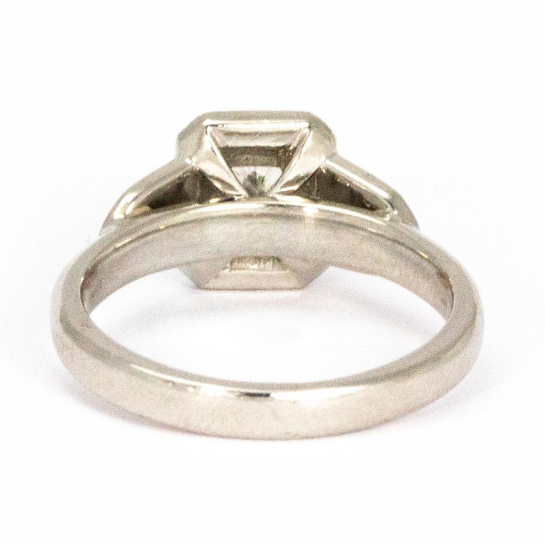 Vintage Certified F Color Phoenix Cut Diamond and Platinum Cluster Ring ...