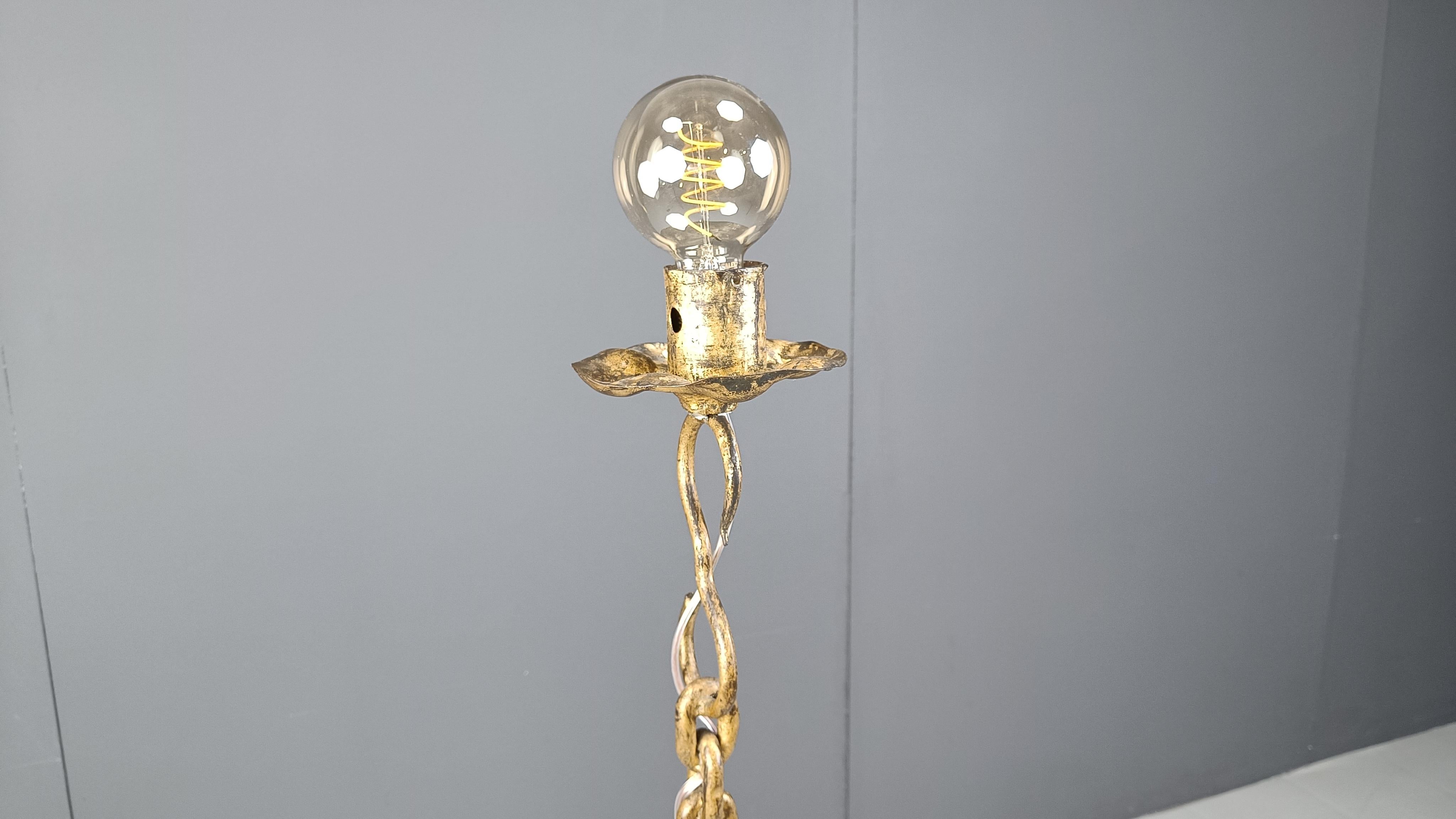 Vintage chain link floor lamp, 1960s For Sale at 1stDibs