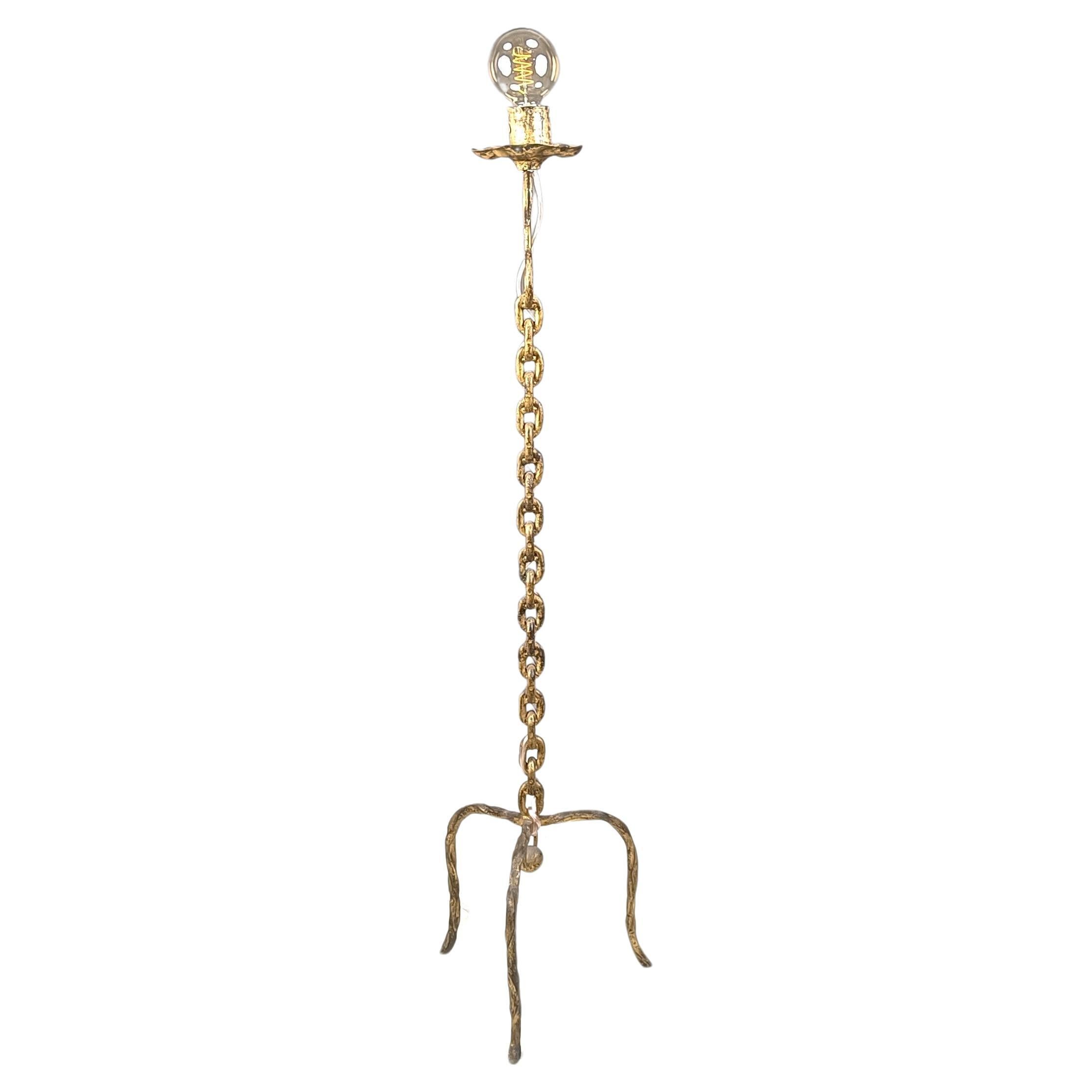 Vintage chain link floor lamp, 1960s For Sale at 1stDibs