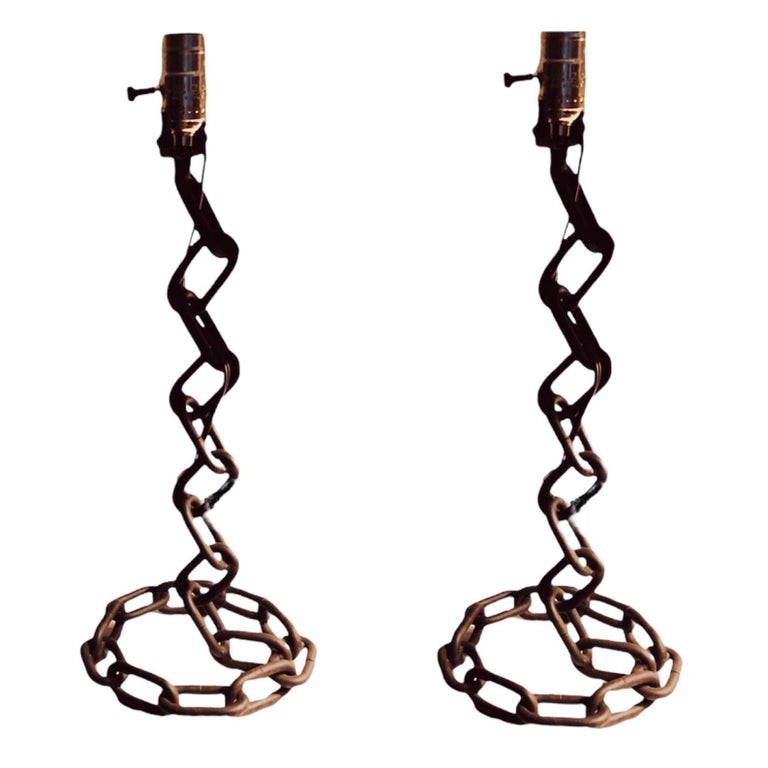 Vintage Chainlink Table Lamps after Franz West at 1stDibs