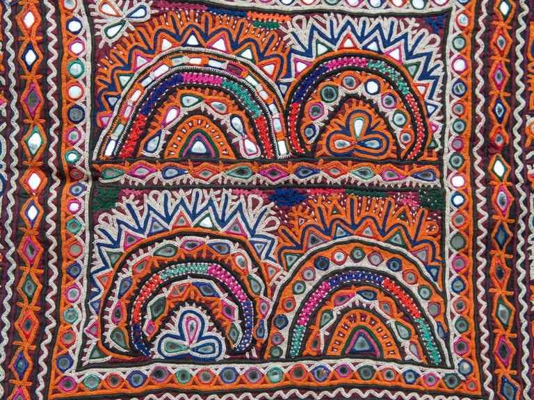Vintage Chakla Embroidered Hanging, Rabari of Gujarat, India, Mid-20th ...