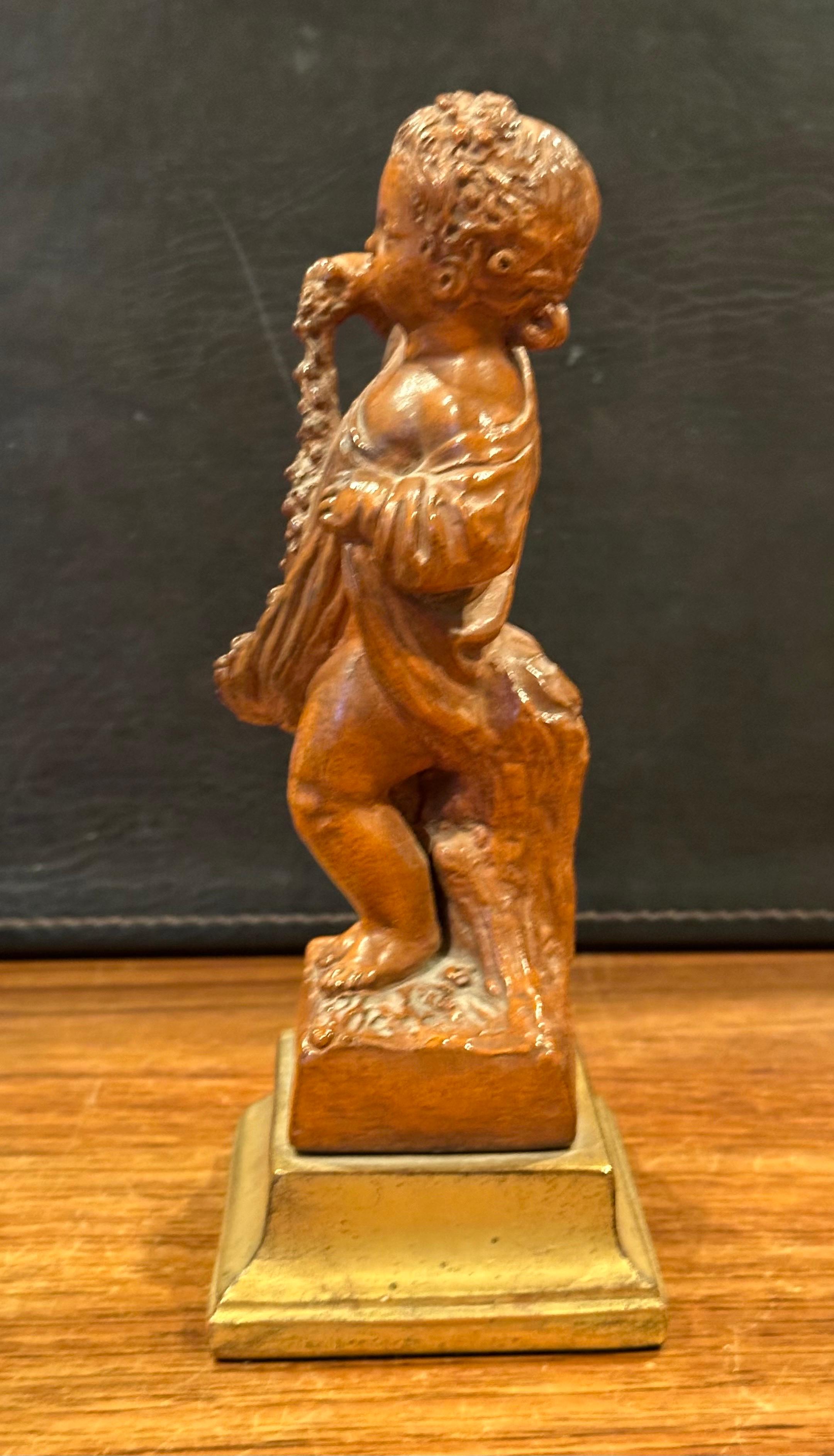 Vintage Chalkware Cherub Statue by Borghese For Sale at 1stDibs