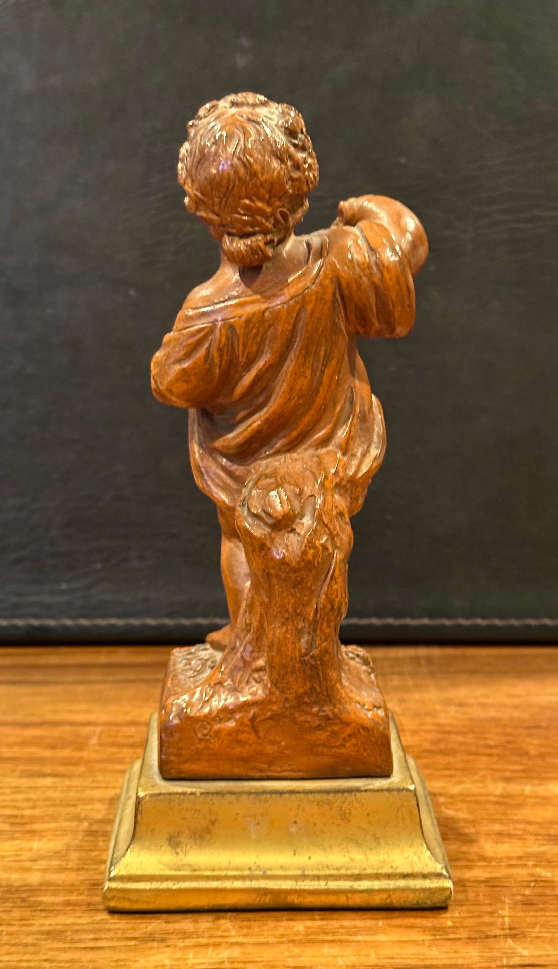 Vintage Chalkware Cherub Statue by Borghese For Sale at 1stDibs