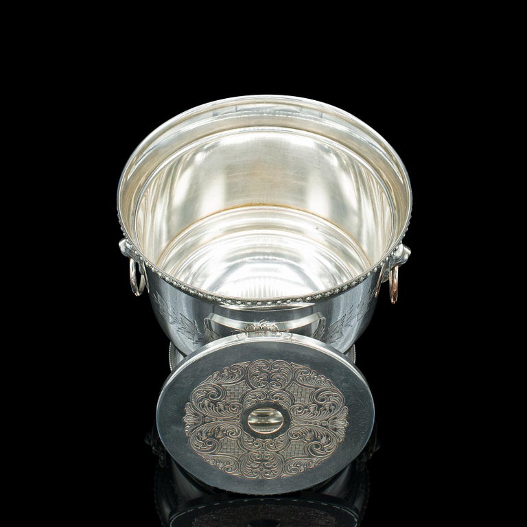 Vintage Champagne Bottle Cooler, English, Silver Plate, Ice Bucket, Mid ...