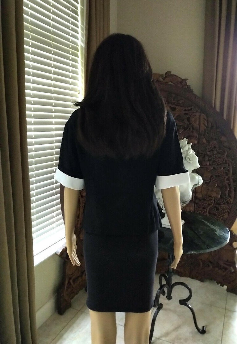 Vintage Chanel 1983 K.L. "1st Collection" Navy and White Fitted Jacket ...