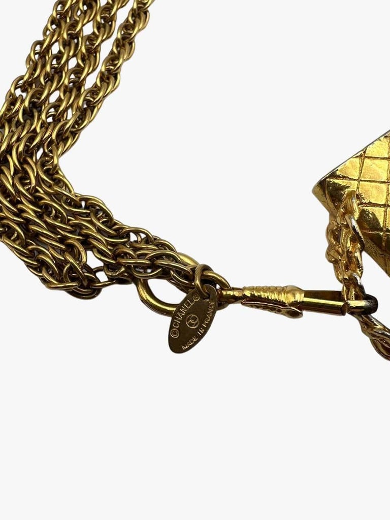 Vintage Chanel 24k gold 2.55 Bag Pendant, 1994s For Sale at 1stDibs