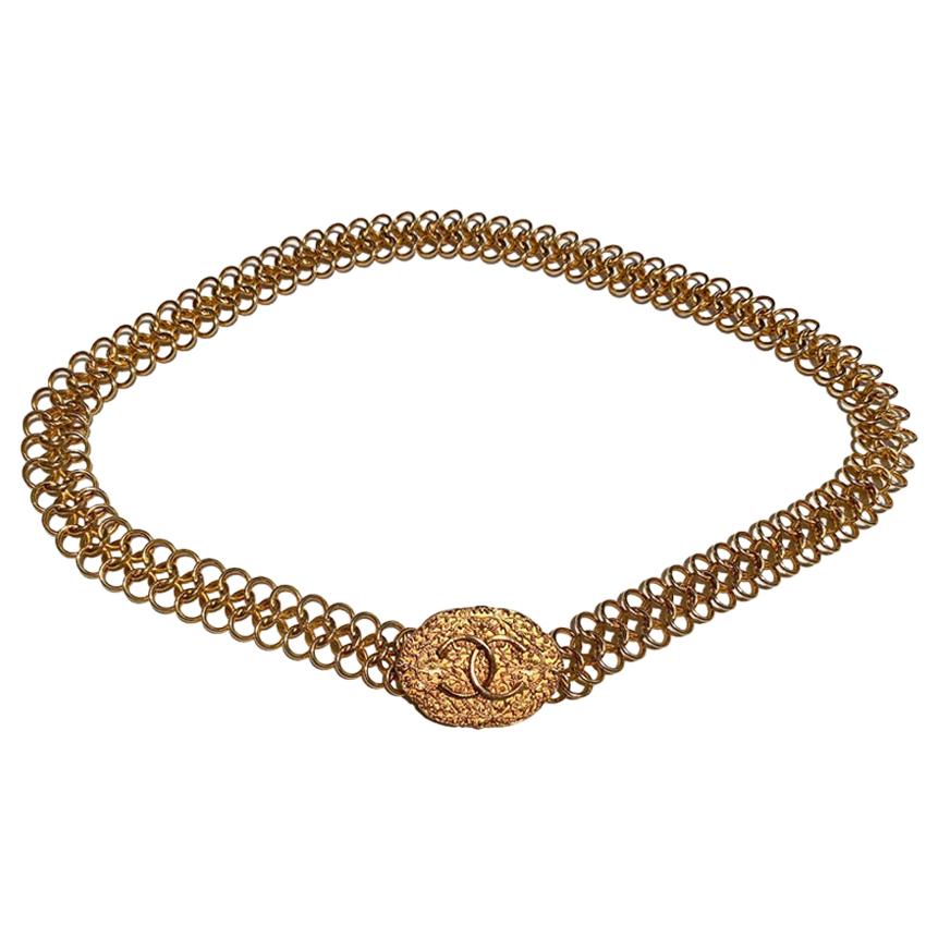 Vintage Chanel Belt Chain with lace design at 1stDibs