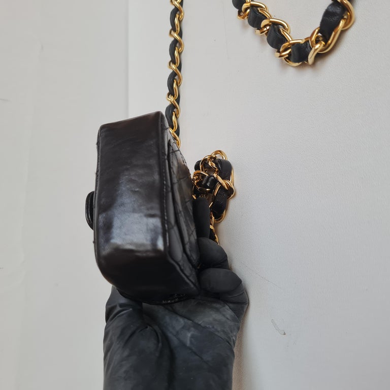 Vintage Chanel Chain Belt Bag with Hanging Pouch For Sale at 1stDibs