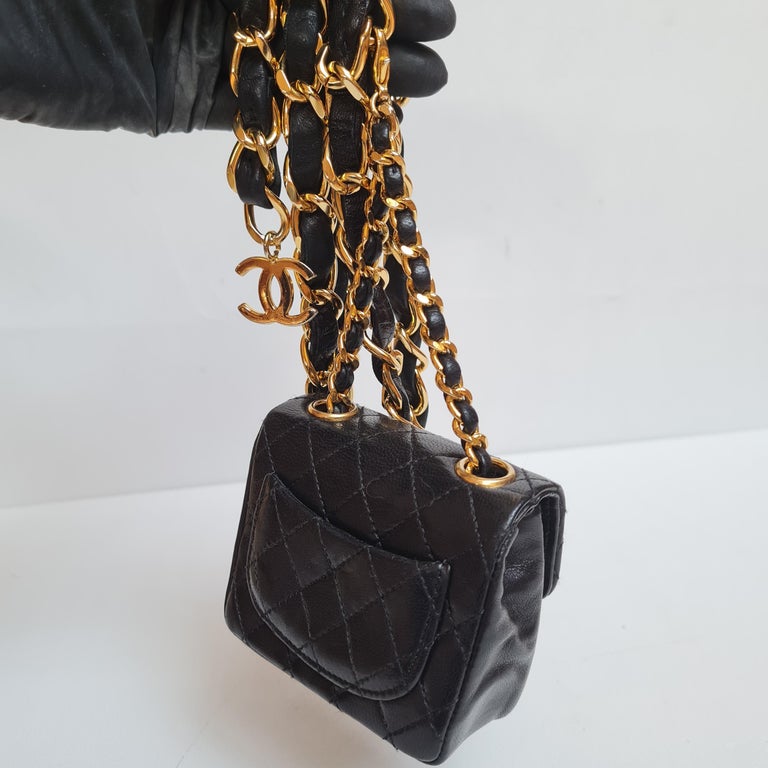 Vintage Chanel Chain Belt Bag with Hanging Pouch For Sale at 1stDibs