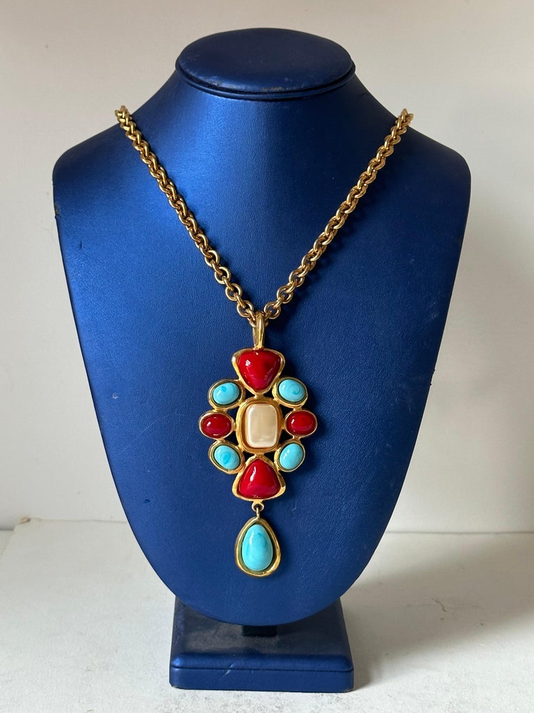 Vintage Chanel Cross in Gold Tone Metal For Sale at 1stDibs