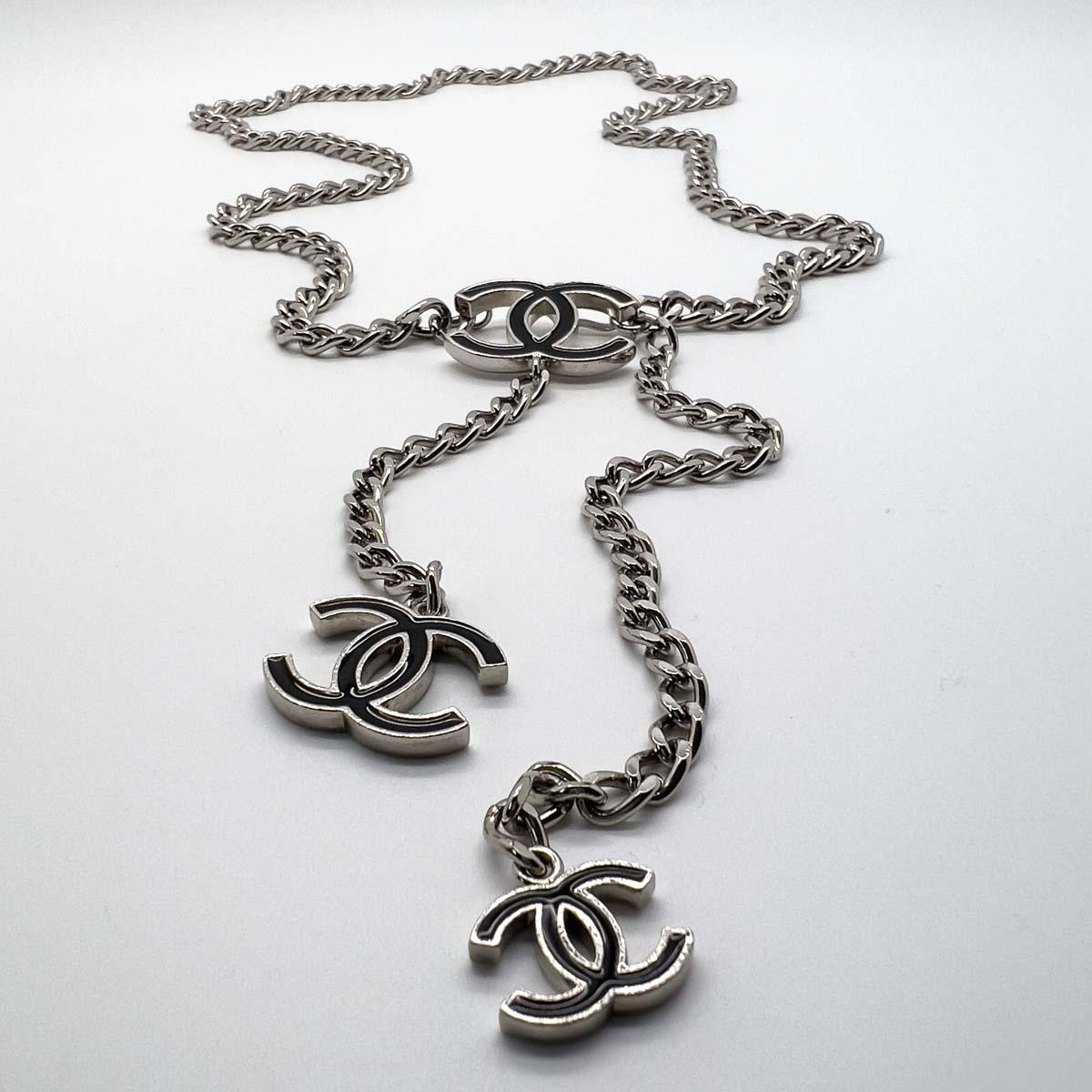 Vintage Chanel Double CC Chunky Chain Necklace 2004 For Sale at 1stDibs