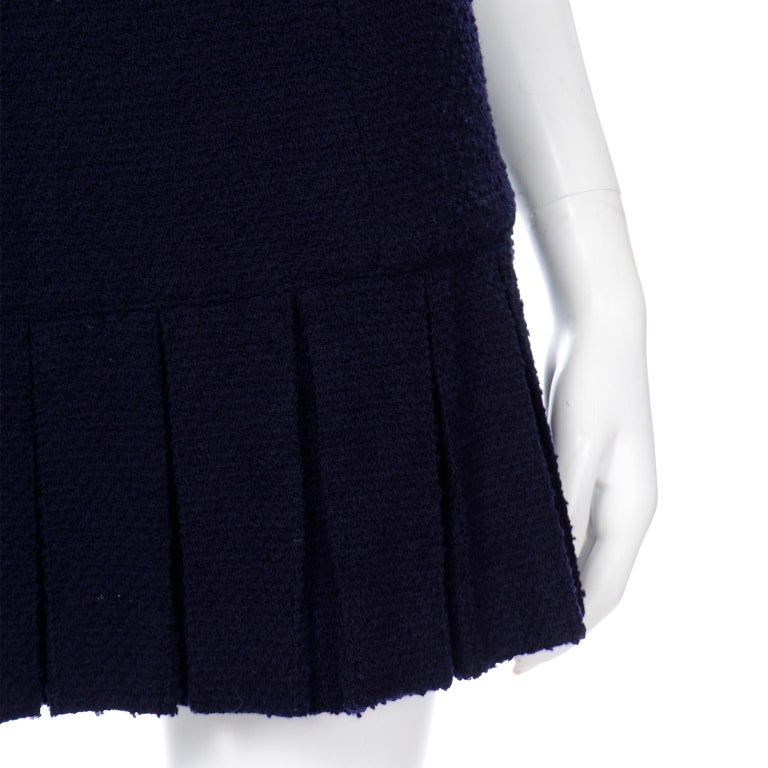 Vintage Chanel Fall 1997 Navy Blue and Red Jacket and Skirt Suit ...