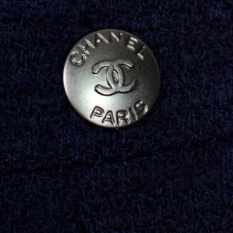 Vintage Chanel Fall 1997 Navy Blue and Red Jacket and Skirt Suit ...