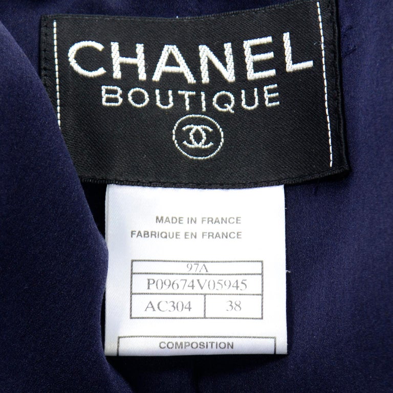 Vintage Chanel Fall 1997 Navy Blue and Red Jacket and Skirt Suit ...