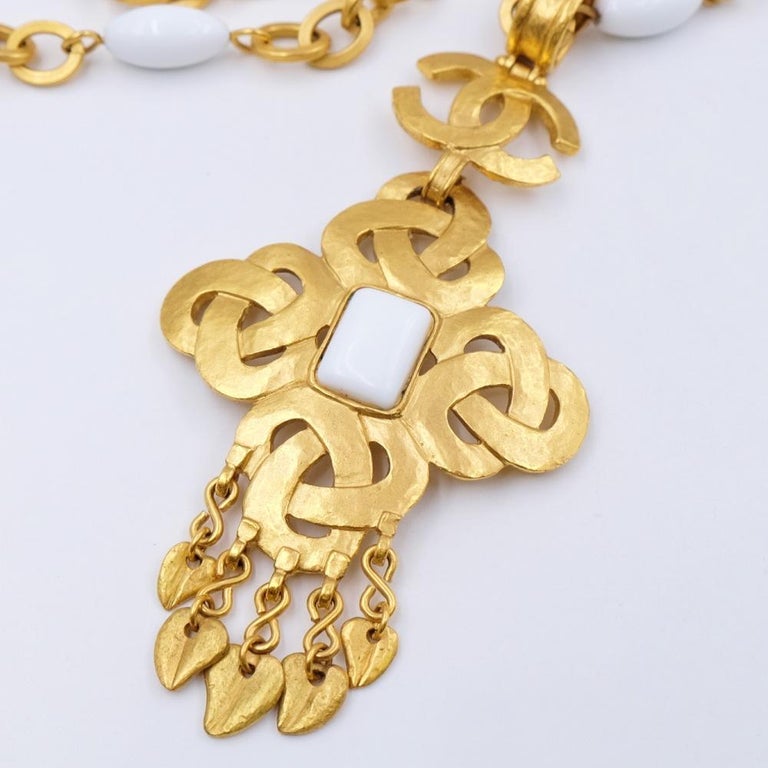 Vintage Chanel Glass Cross Necklace Pendant 1995 at 1stDibs | mens ...