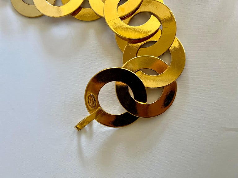 Vintage Chanel Gold Logo Double CC Belt For Sale at 1stDibs