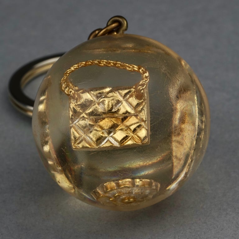 Vintage CHANEL Iconic Charm Lucite Ball Keychain at 1stDibs | vintage ...
