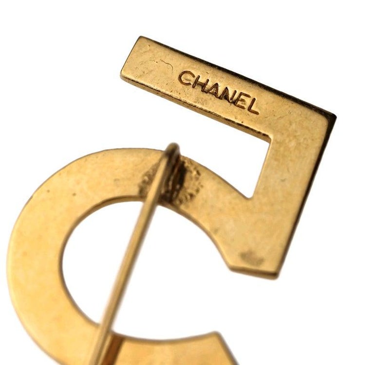 Vintage CHANEL Iconic No.5 Stick Pin Brooch at 1stDibs | chanel 5 pin